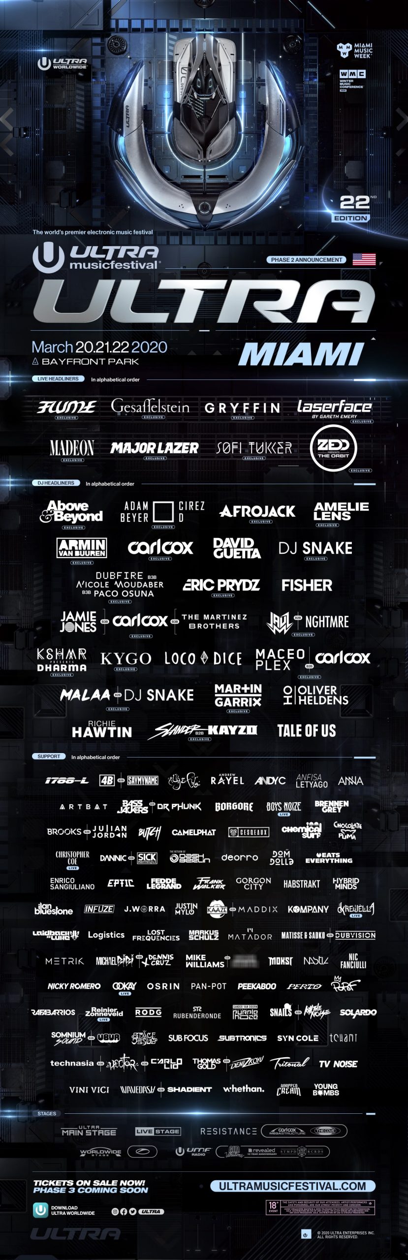 Ultra Music Festival reveals second phase line up - Electronic Groove