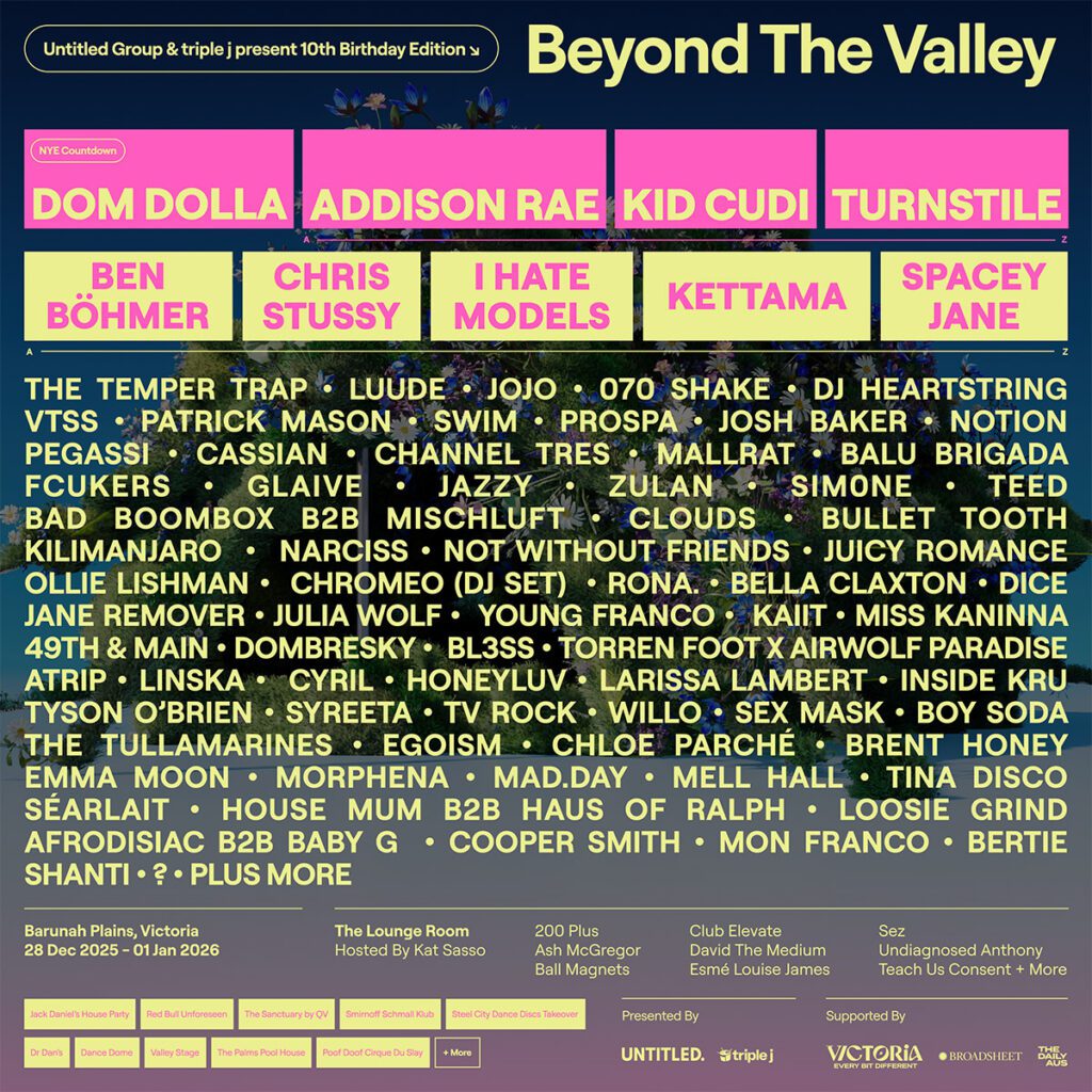Beyond The Valley reveals full 10th anniversary lineup for 2025 edition ...