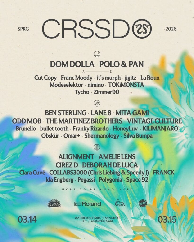 CRSSD Festival reveals Spring 2026 lineup with Cirez D, Amelie Lens ...